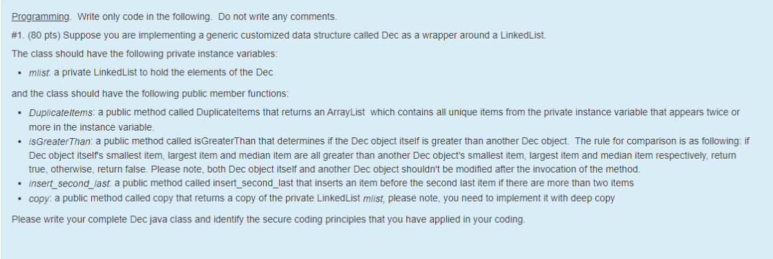 Programming. Write only code in the following. Do not | Chegg.com