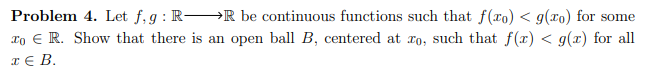 Solved Problem 4. Let f,g:R R be continuous functions such | Chegg.com