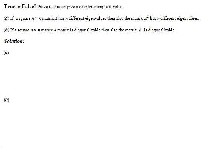 Solved True or False? Prove if True or give a counterexample | Chegg.com