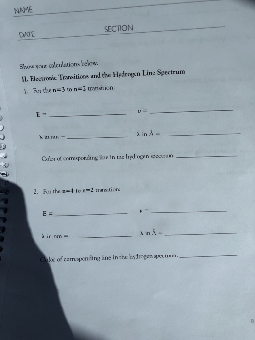 Solved NAME DATE SECTION Show your calculations below. IL. | Chegg.com