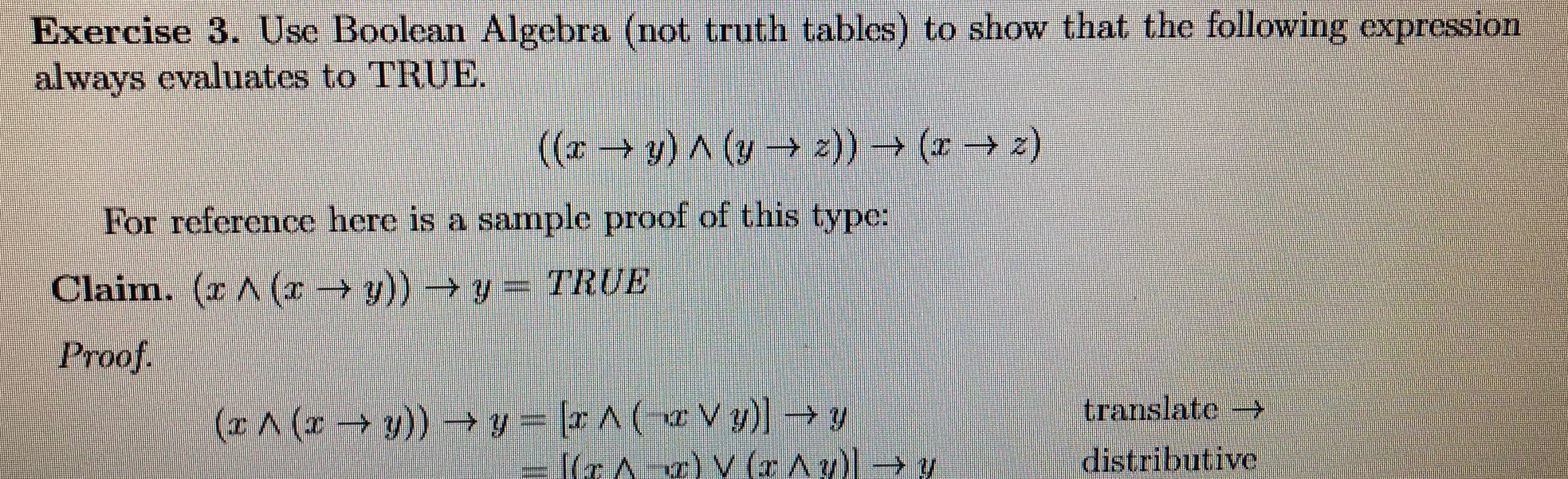 Solved I need help solving this Boolean expression without | Chegg.com