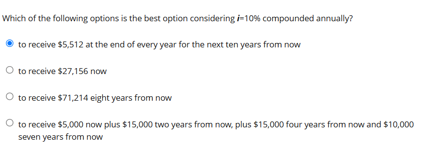 Solved Which of the following options is the best option | Chegg.com