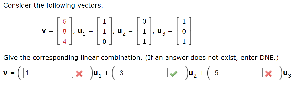 Solved Consider the following vectors. | Chegg.com