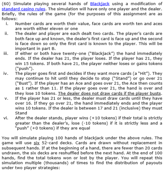 Hello, I need help coding blackjack and don't | Chegg.com