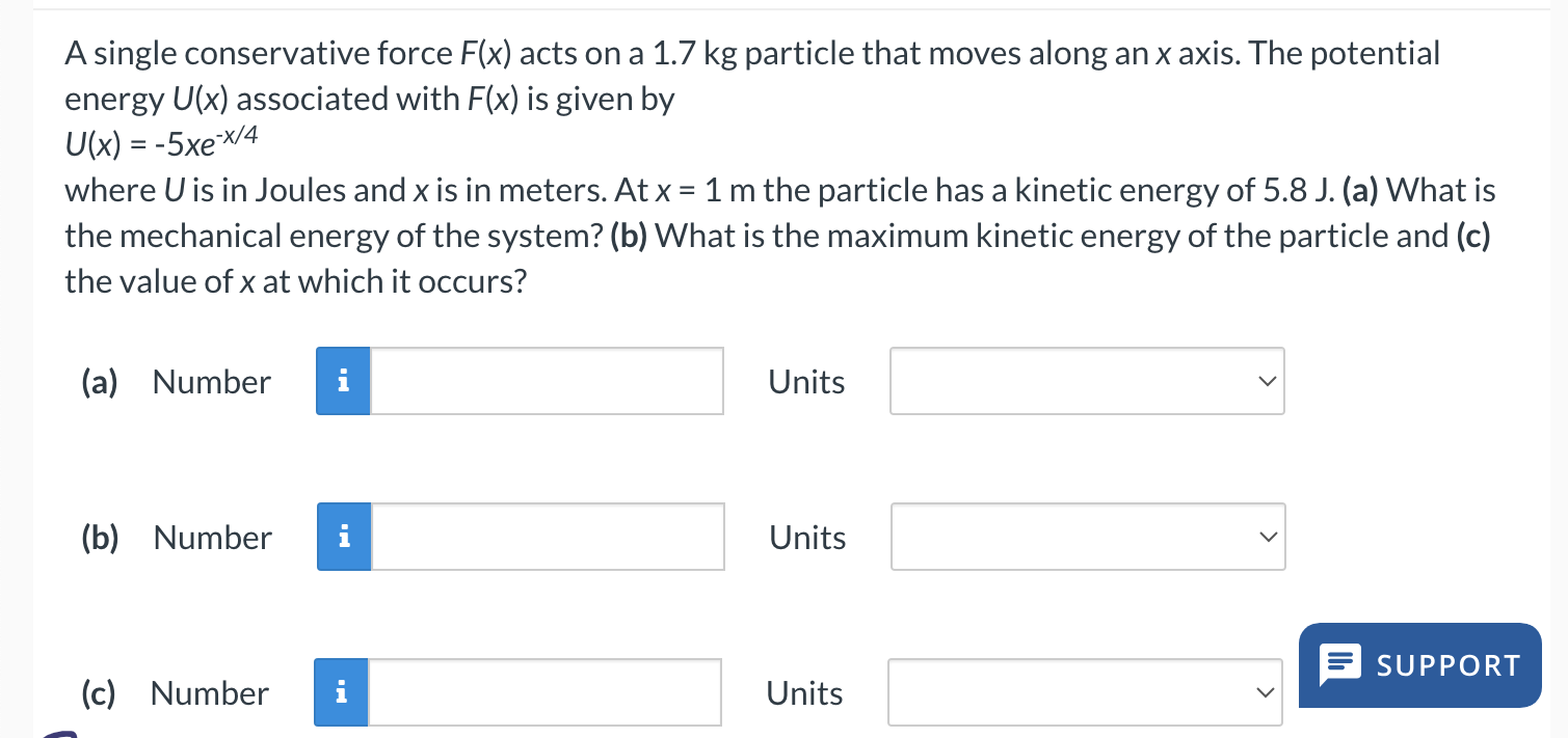 Solved A single conservative force F(x) ﻿acts on a 1.7 ﻿kg | Chegg.com