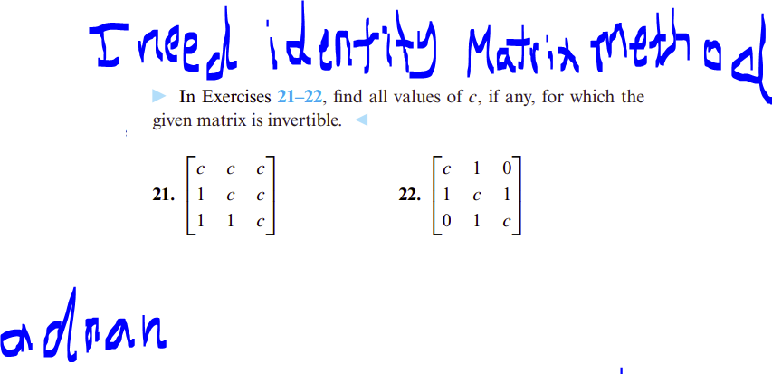 Solved Ineed iaentity Matrix meth o a In Exercises 21-22, | Chegg.com