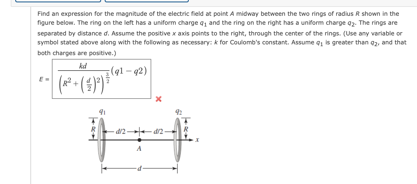 Solved Find an expression for the magnitude of the electric | Chegg.com