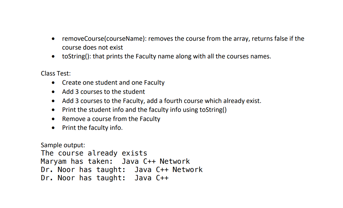 Solved Class Course which has the following: - Instance | Chegg.com