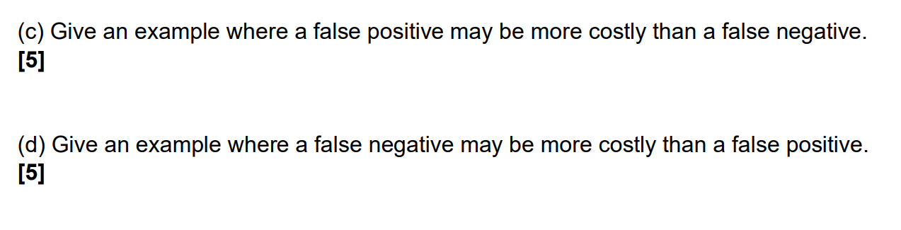 Solved (c) Give an example where a false positive may be | Chegg.com
