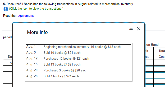 Solved 5. Resourceful Books has the following transactions | Chegg.com