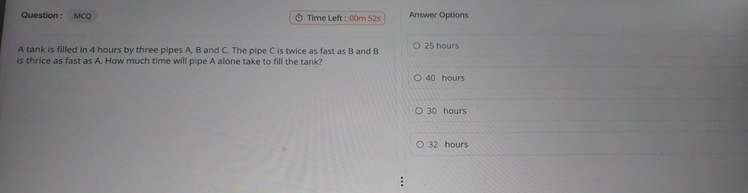 Solved Question:Answer OptionsA tank is filled in 4 ﻿hours | Chegg.com