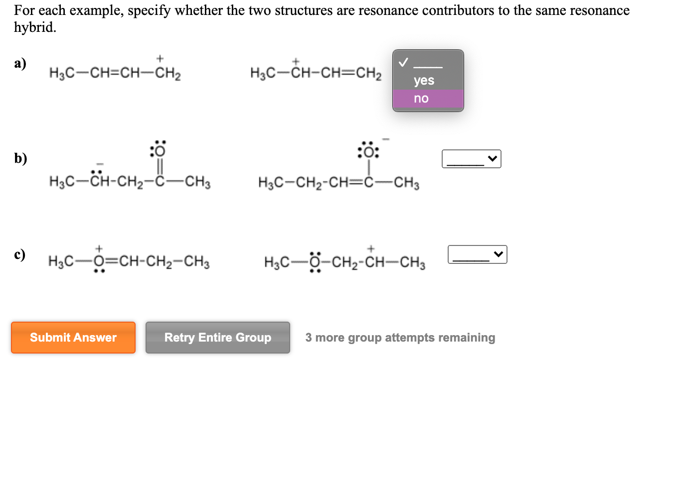 Solved For each example, specify whether the two structures | Chegg.com