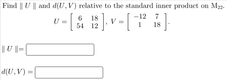 Solved Let u = (-3,2), v = (2, -3) and A = [12 4 NOTE: Give | Chegg.com