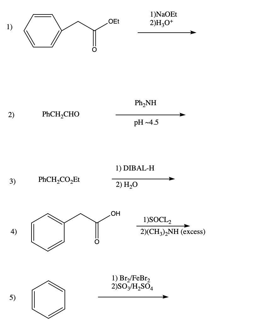 Solved OEt 1)NaOET 2)H30+ DY Ph,NH 2) PhCH CHO pH ~4.5 1) | Chegg.com