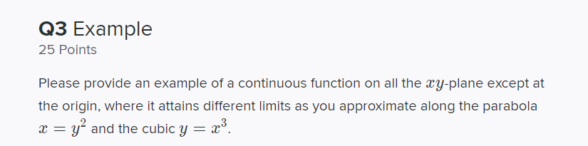 Solved Q3 Example 25 Points Please provide an example of a | Chegg.com