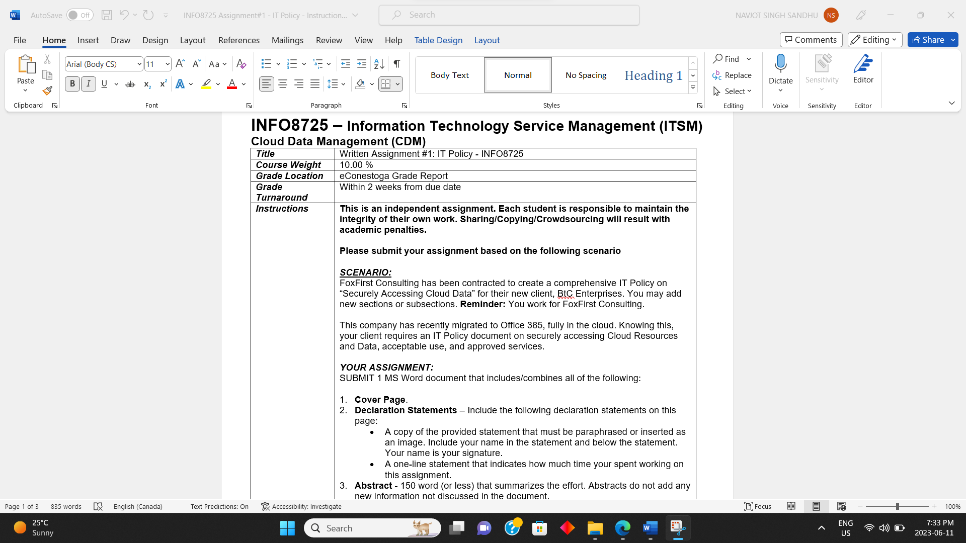 Solved F08725 - Information Technology Service Management | Chegg.com