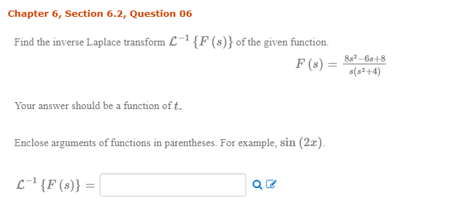 Solved Chapter 6, Section 6.2, Question 06 Find the inverse | Chegg.com