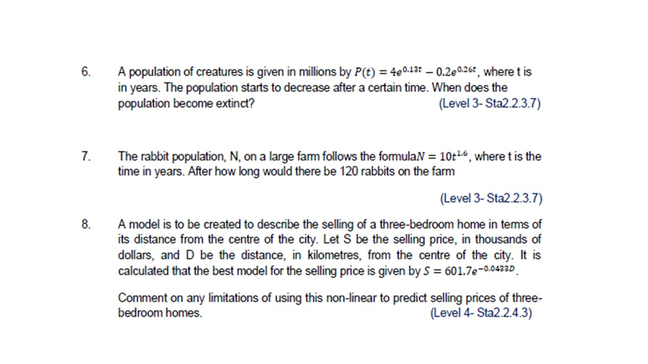 Solved 6. A population of creatures is given in millions by | Chegg.com