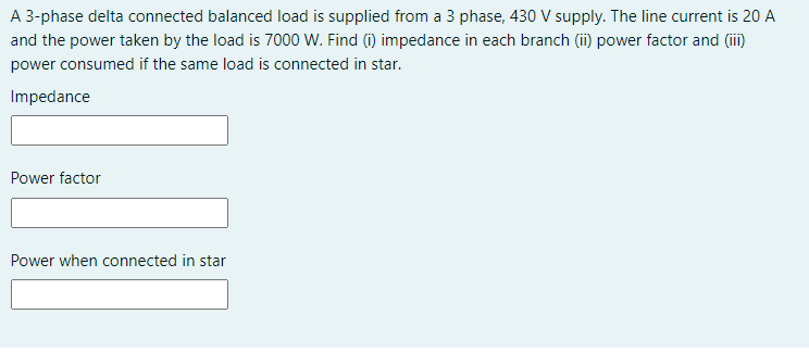 Solved A 3-phase delta connected balanced load is supplied | Chegg.com
