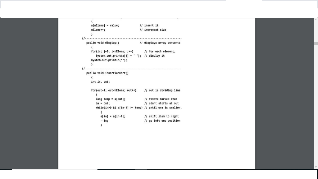 Solved In Java Language Modify The Insertionsort Method 2002