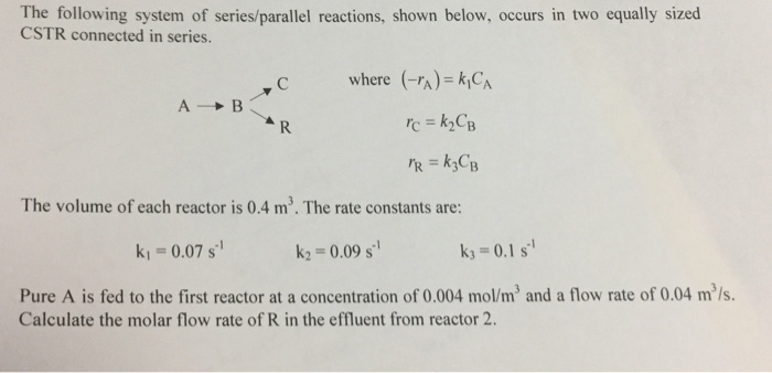 Solved The following system of series/parallel reactions, | Chegg.com