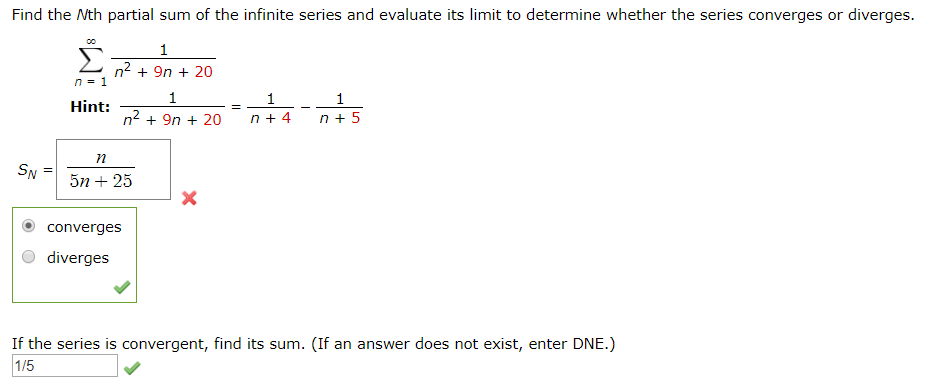 Solved Find the Nth partial sum of the infinite series and | Chegg.com