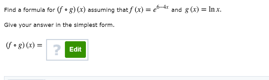Solved Find a formula for (fºg)(x) assuming that f (x) = | Chegg.com