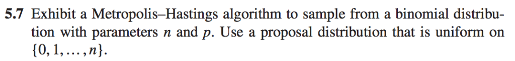 Solved 5.7 Exhibit a Metropolis-Hastings algorithm to sample | Chegg.com