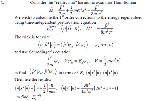 Solved Consider the "relativistic" harmonic oscillator | Chegg.com