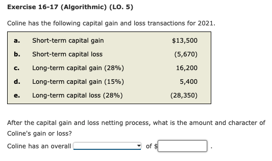 Solved Exercise 16-17 (Algorithmic) (LO. 5) Coline has the | Chegg.com