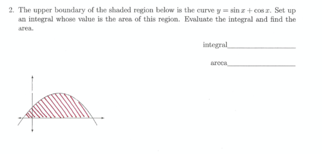 Solved 2. The upper boundary of the shaded region below is | Chegg.com