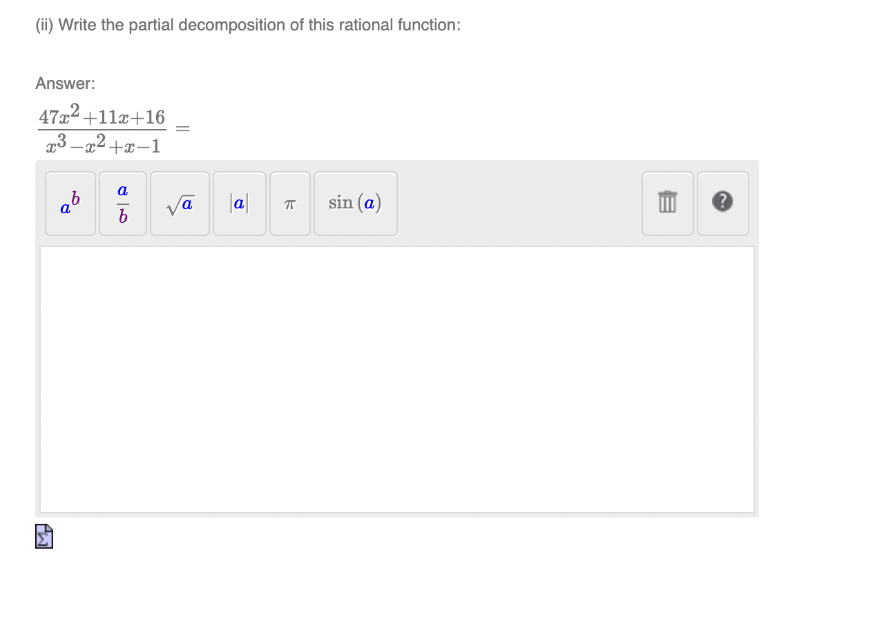 Solved (ii) ﻿Write the partial decomposition of this | Chegg.com