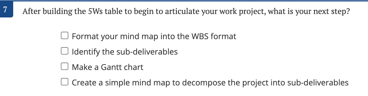 Solved After building the 5Ws table to begin to articulate | Chegg.com