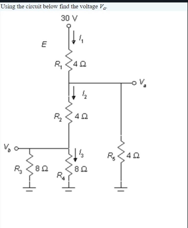 Solved Using the circuit below find the voltage Va. | Chegg.com