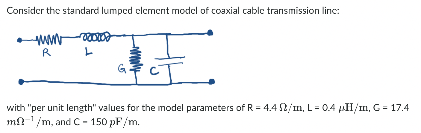 Solved Consider the standard lumped element model of coaxial | Chegg.com