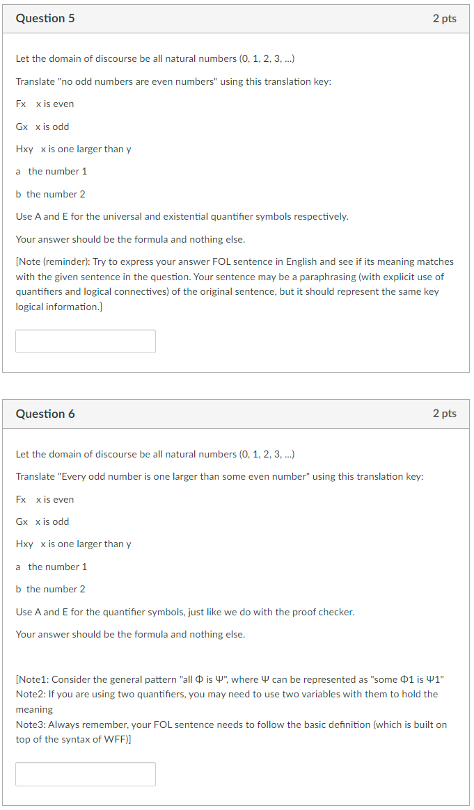 Solved Let the domain of discourse be all natural numbers | Chegg.com