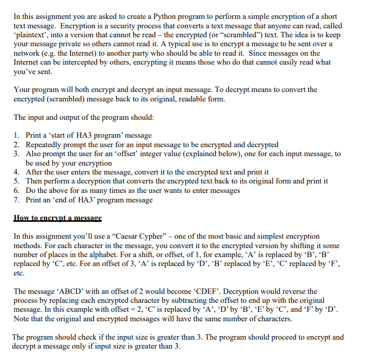 Solved In this assignment you are asked to create a Python | Chegg.com