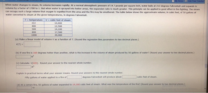 Solved volume by a factor of 1700 to 1. But when water is | Chegg.com