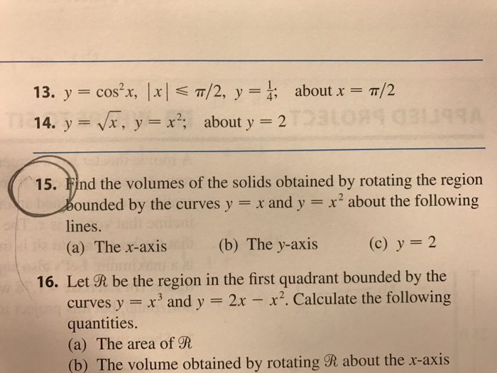 Solved y = cos^2 x, |x| lessthanorequalto pi/2, y = 1/4; | Chegg.com