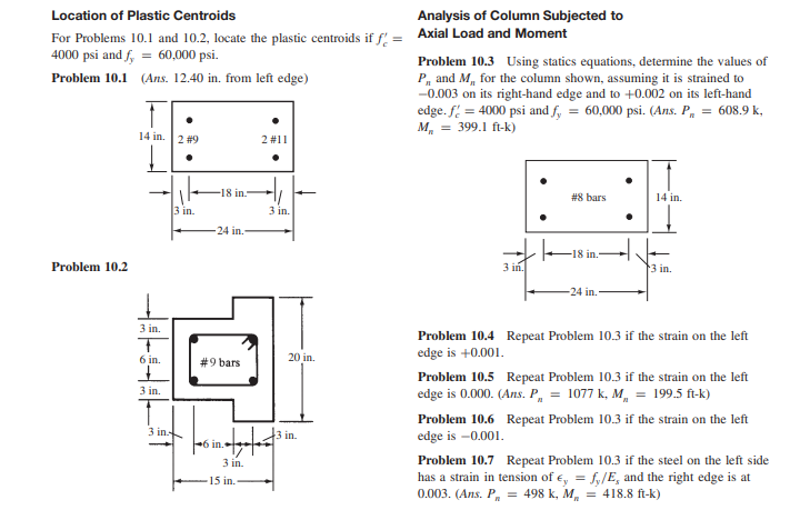 Solved Location of Plastic Centroids Analysis of Column | Chegg.com
