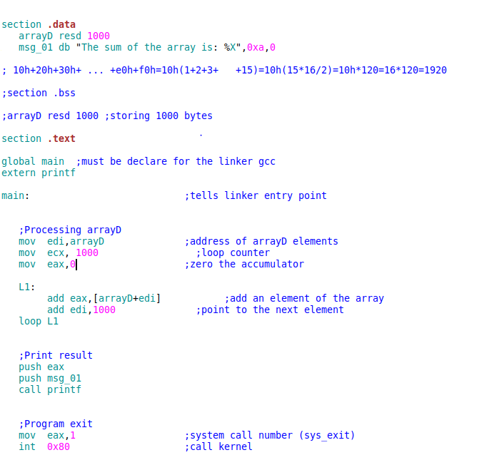 write a i386-32 bits assembly program that makes in | Chegg.com