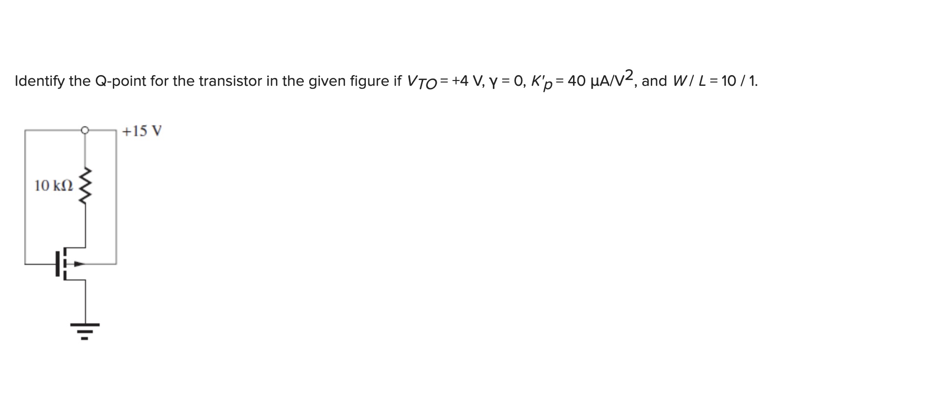 Solved Identify the Q-point for the transistor in the given | Chegg.com
