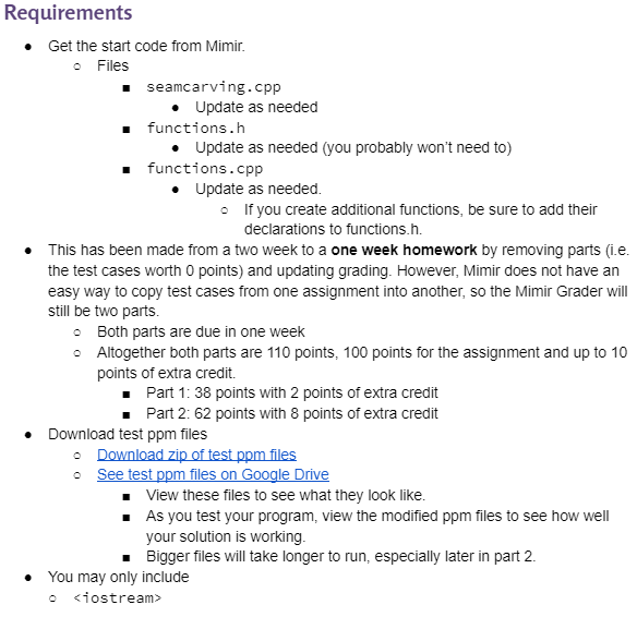 Solved Requirements • Get the start code from Mimir. o Files | Chegg.com