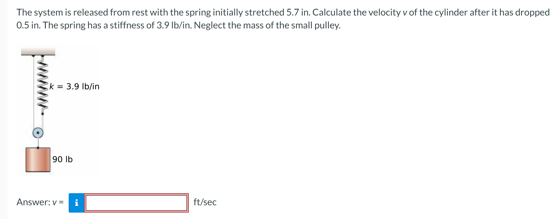 Solved The system is released from rest with the spring | Chegg.com