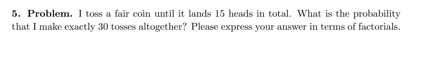 Solved Coin toss problem. Do not use statistical | Chegg.com