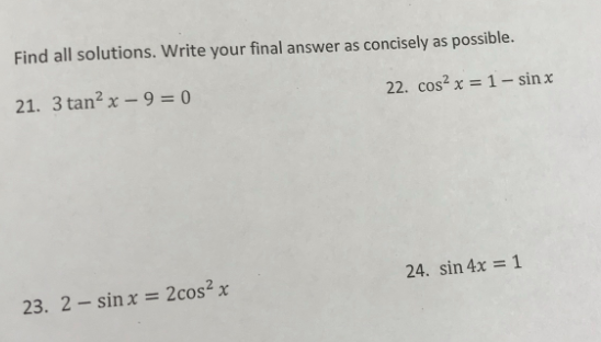 Solved Find all solutions. Write your final answer as | Chegg.com