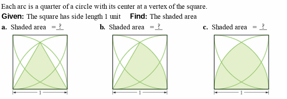 Solved Each arc is a quarter of a circle with its center at | Chegg.com