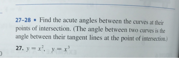 Solved Find the acute angles between the curves at their | Chegg.com