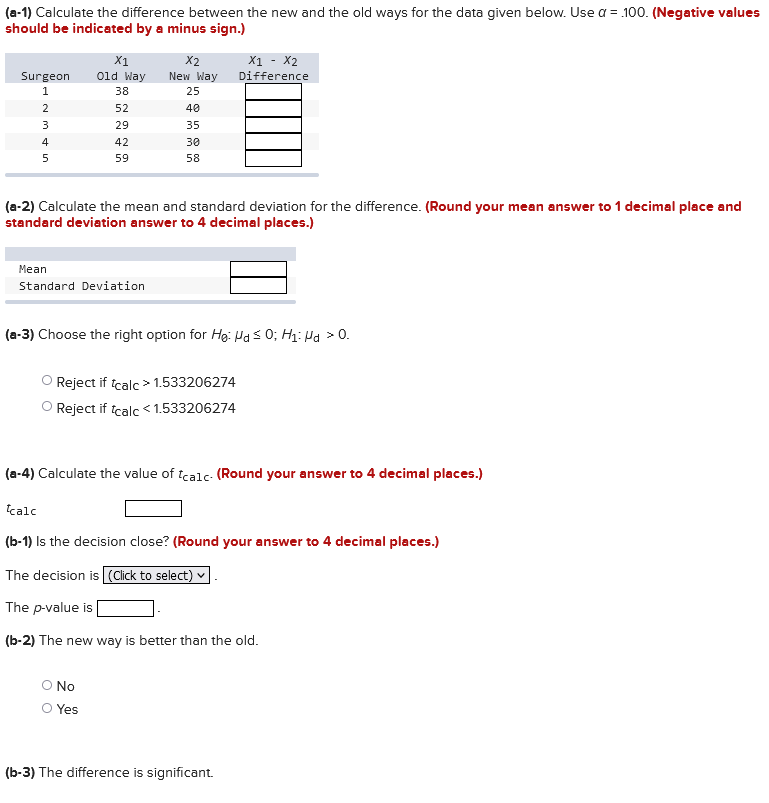 Solved (a-1) Calculate the difference between the new and | Chegg.com