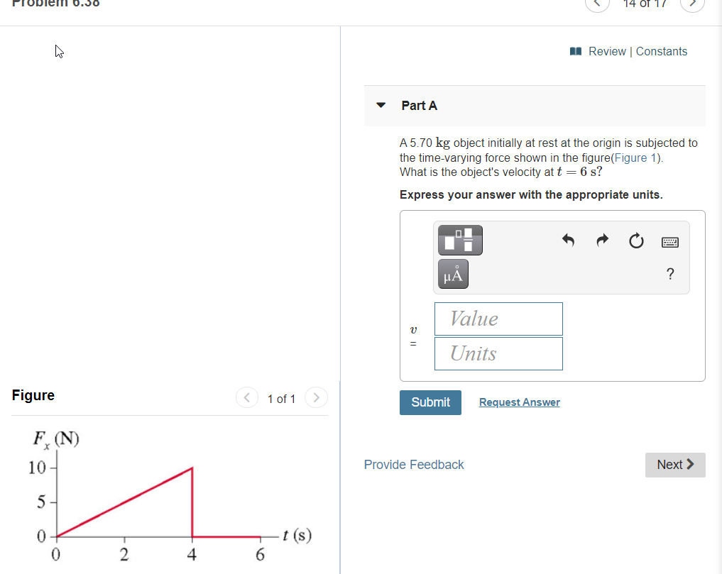 Solved obler 0.5 w Review Constants Part A A 5.70 kg object | Chegg.com